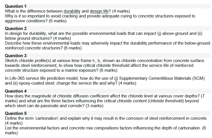 Solved Question 1 What is the difference between durability | Chegg.com