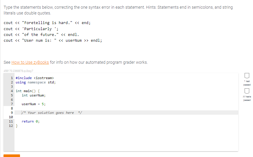 Solved Type The Statements Below Correcting The One Syntax