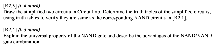 Solved NAND CIRCUIT 1 NAND CIRCUIT 2 A A X ON Daily B B | Chegg.com