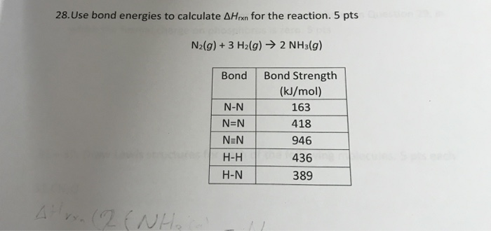 Solved Use bond energies to calculate delta H_rxn for the | Chegg.com Solved Use bond energies to calculate delta H_rxn for the | Chegg.com