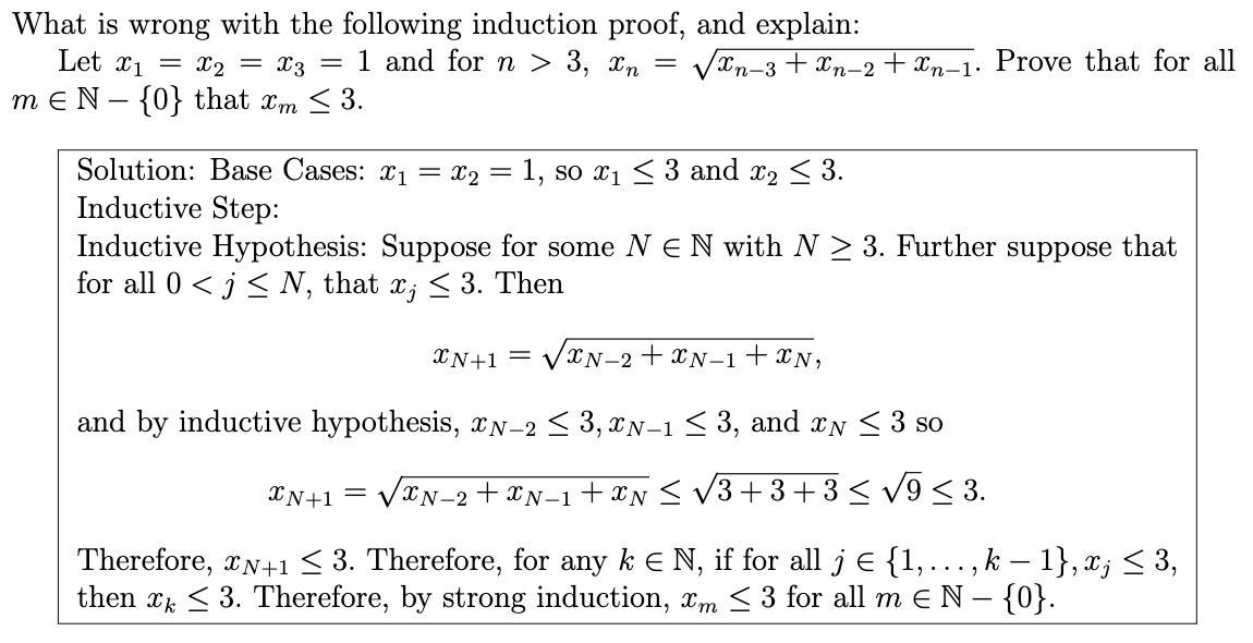 Solved What is wrong with the following induction proof, and | Chegg.com