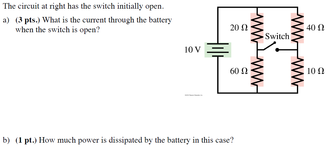 Solved The circuit at right has the switch initially open. | Chegg.com