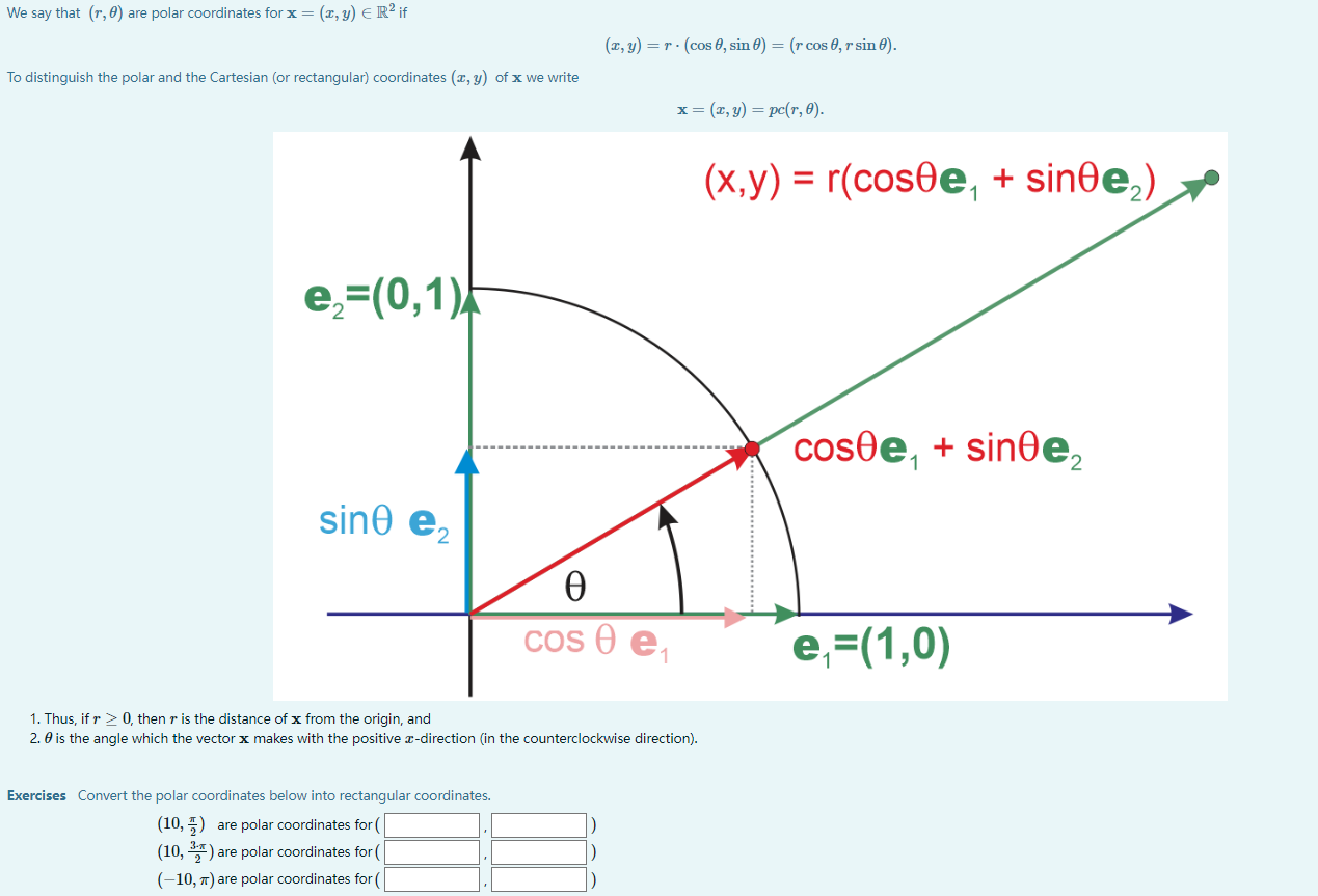 Solved We say that (r,θ) are polar coordinates for | Chegg.com