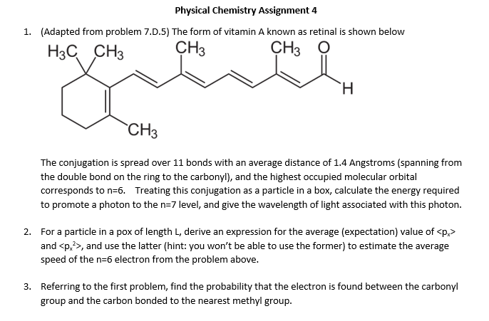 Solved Physical Chemistry Assignment 4 1. (Adapted from | Chegg.com