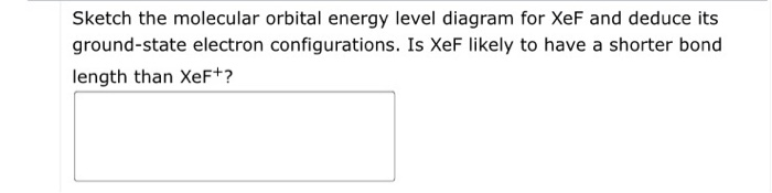 Solved Sketch the molecular orbital energy level diagram for | Chegg.com
