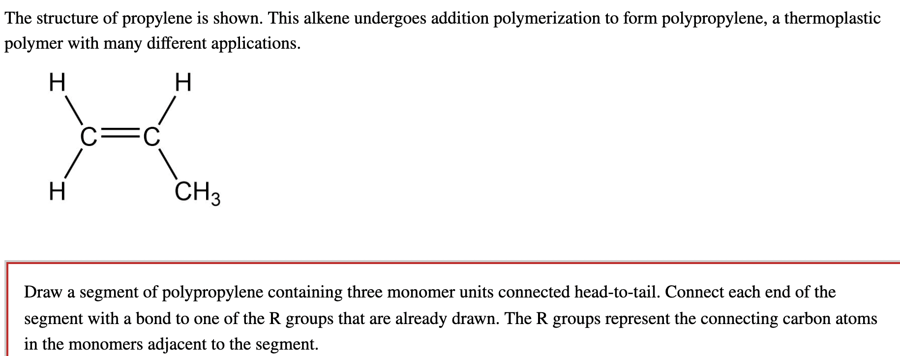 Solved The structure of propylene is shown. This alkene | Chegg.com