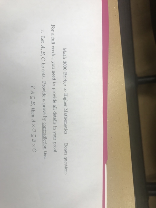 Solved Math 3000 Bridge to Higher Mathematics Bonus | Chegg.com