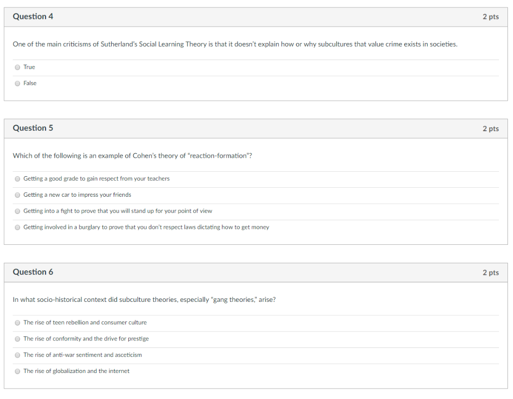 Solved Question 4 2 pts One of the main criticisms of | Chegg.com