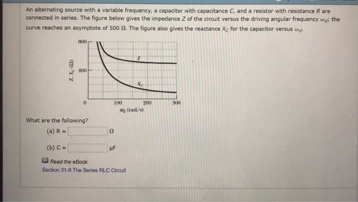 Solved An alternating source with a variable frequency, a | Chegg.com