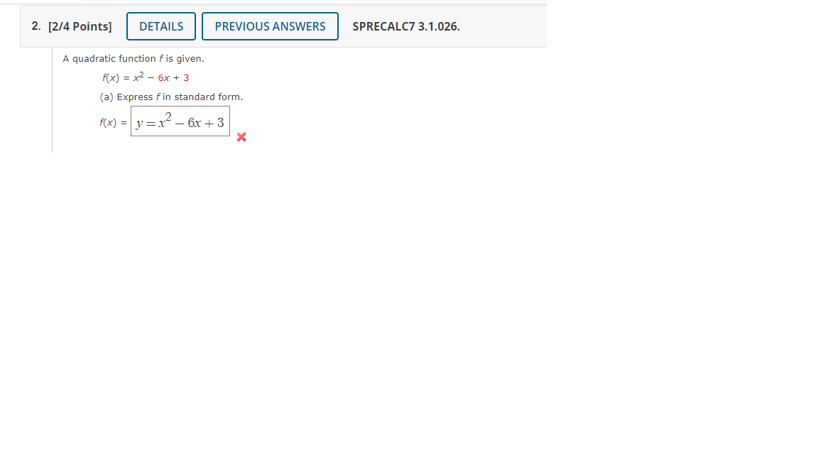 Solved A quadratic function f is given. f(x)=−4x2−12x+1 (a) | Chegg.com