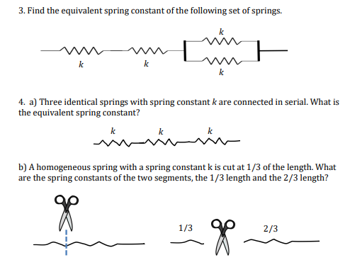 Solved 3. Find the equivalent spring constant of the | Chegg.com