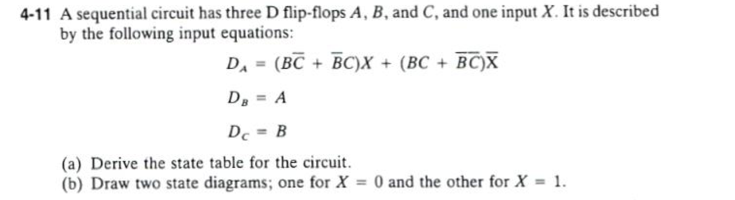 Solved 4-11 A sequential circuit has three D flip-flops A, | Chegg.com