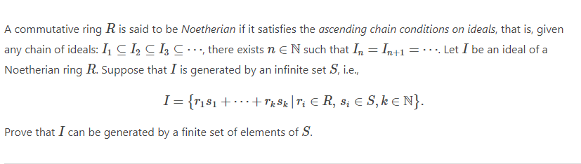 Solved A commutative ring R is said to be Noetherian if it | Chegg.com