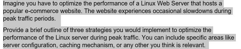 Solved Imagine you have to optimize the performance of a | Chegg.com