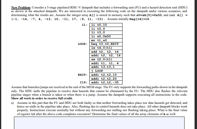 11 New Problem Consider A 5 Stage Pipelined Risc V 