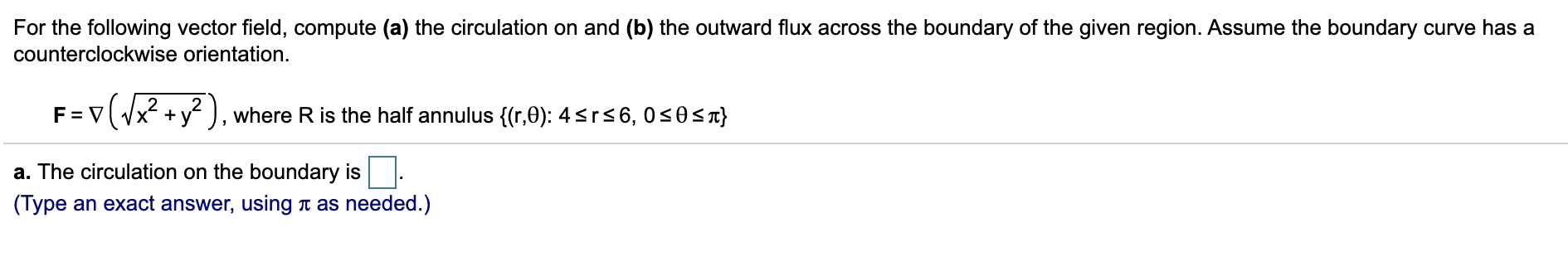 Solved For the following vector field, compute (a) the | Chegg.com