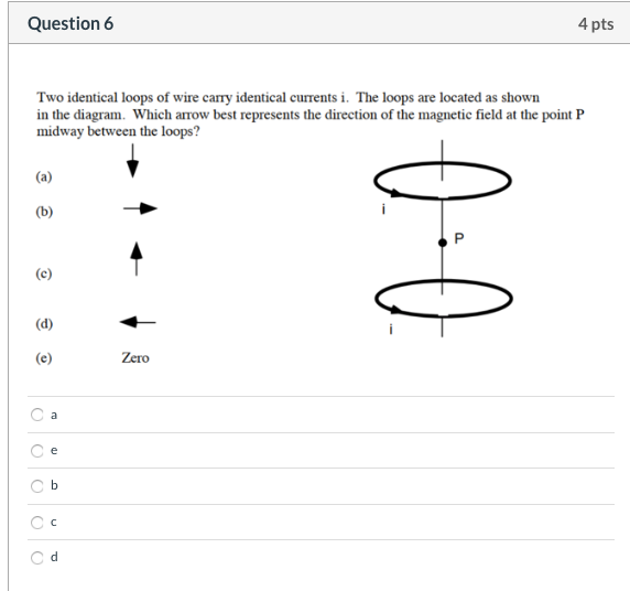 Solved Question 6 4 Pts Two Identical Loops Of Wire Carry 