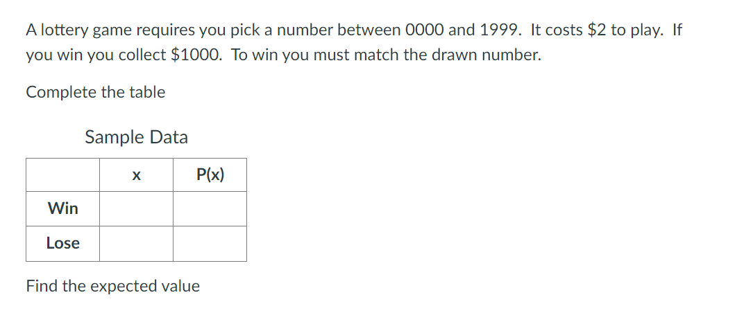 Solved A lottery game requires you pick a number between | Chegg.com
