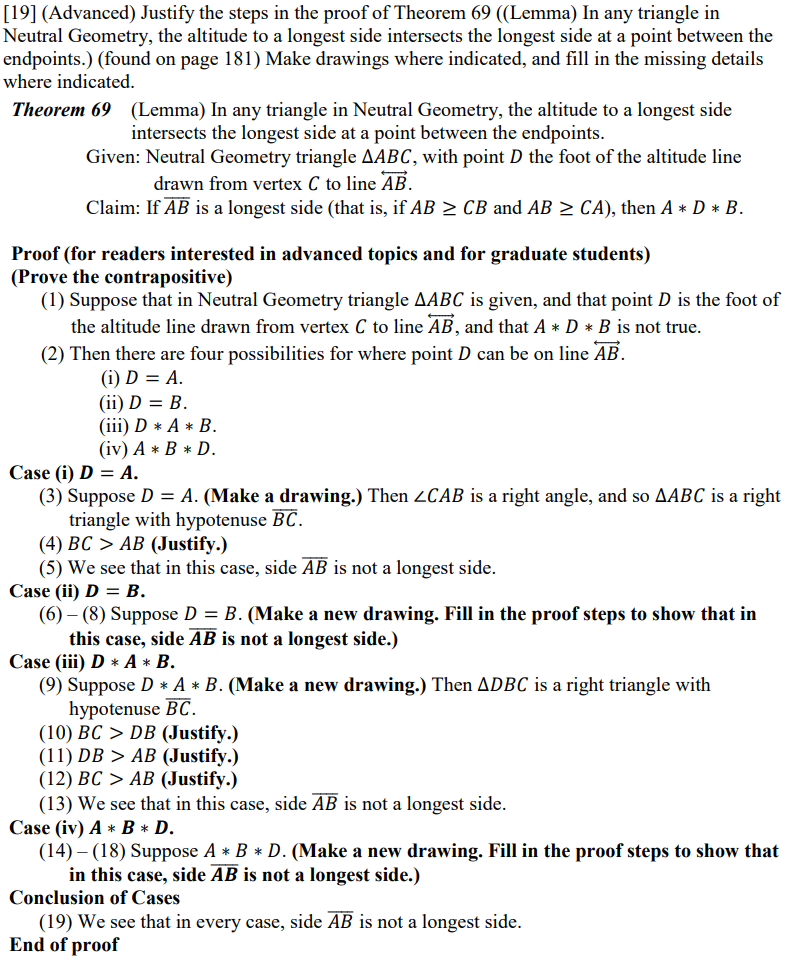 Solved [19] (Advanced) Justify the steps in the proof of | Chegg.com
