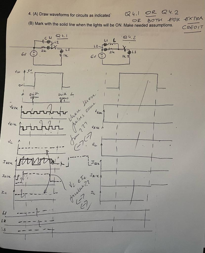 Solved 4. (A) Draw waveforms for circuits as indicated' Q4.1 | Chegg.com