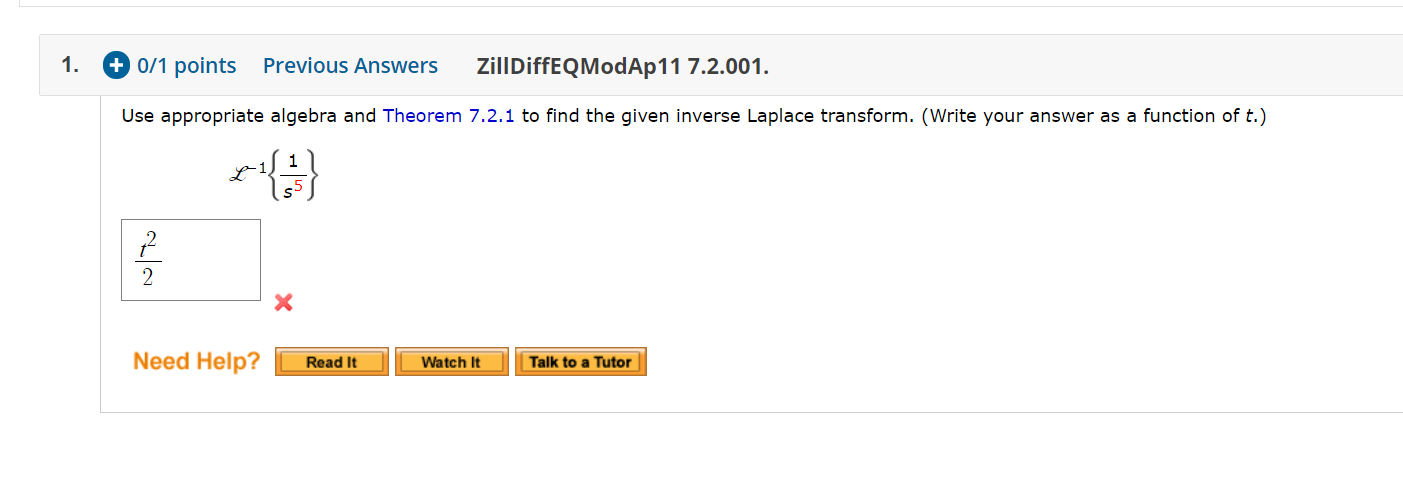 Solved 1. + 0/1 points Previous Answers ZillDiffEQModAp11 | Chegg.com