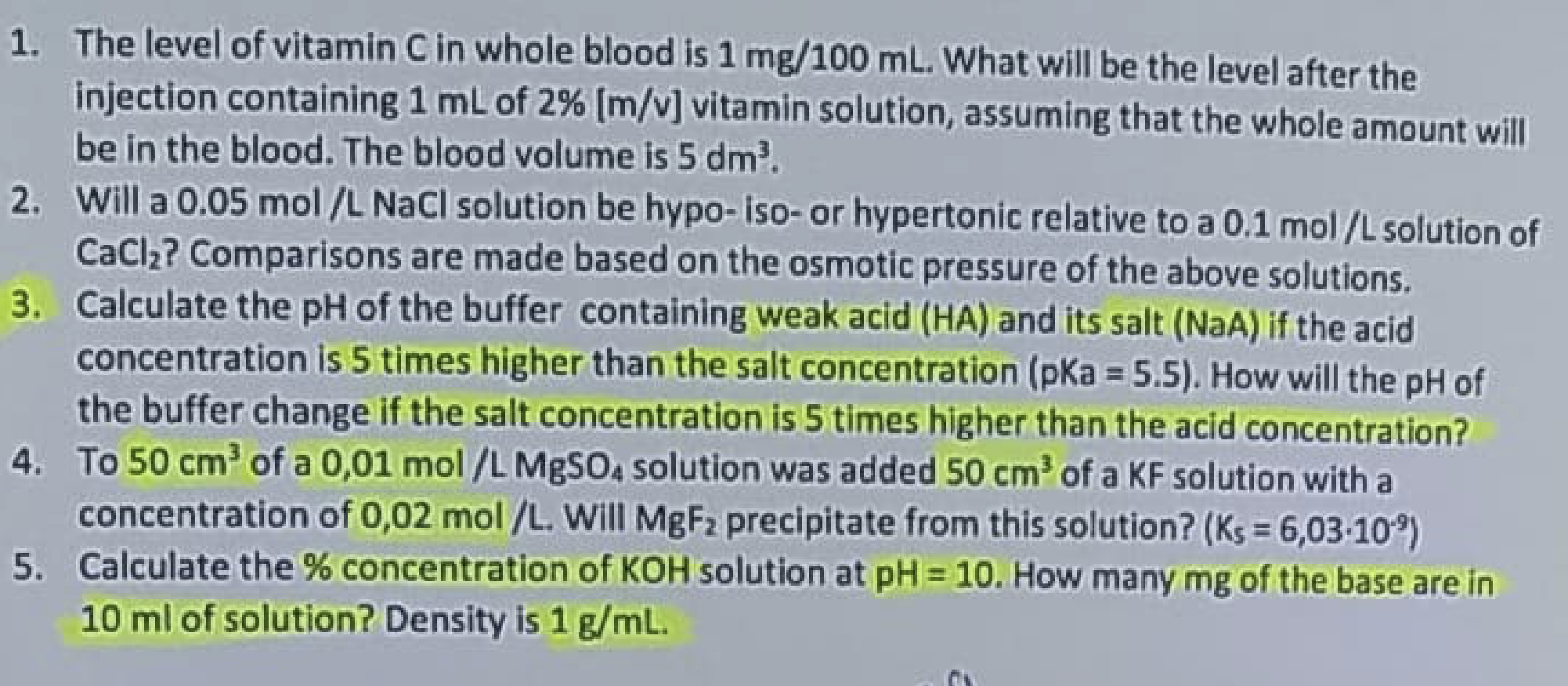 Solved 1. ﻿Vitamin C Concentration in BloodQuestion: "The | Chegg.com