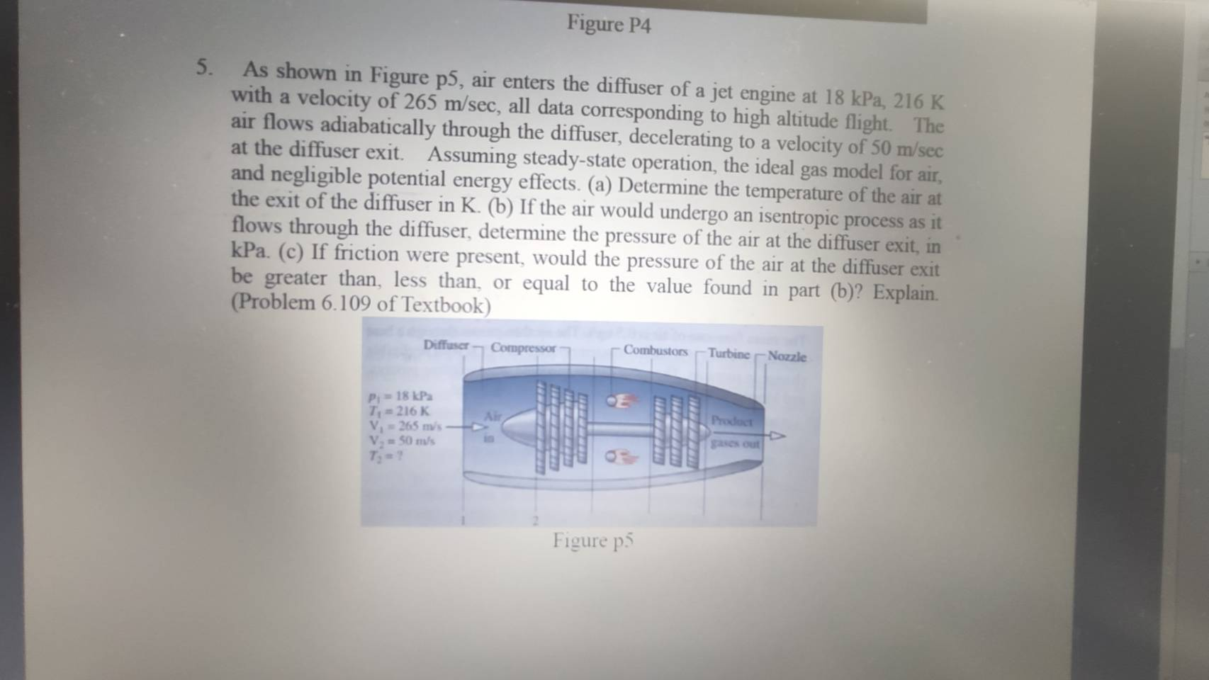 Solved Figure P4 5. As shown in Figure p5, air enters the | Chegg.com