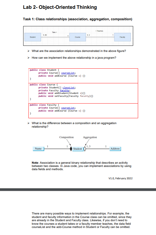 Solved Lab 2- Object-Oriented Thinking Task 1: Class | Chegg.com
