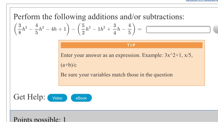 Solved Perform the following additions and/or subtractions: | Chegg.com
