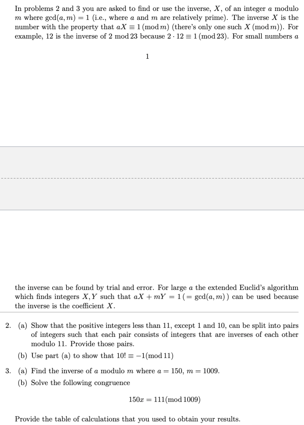 Solved In problems 2 and 3 you are asked to find or use the | Chegg.com