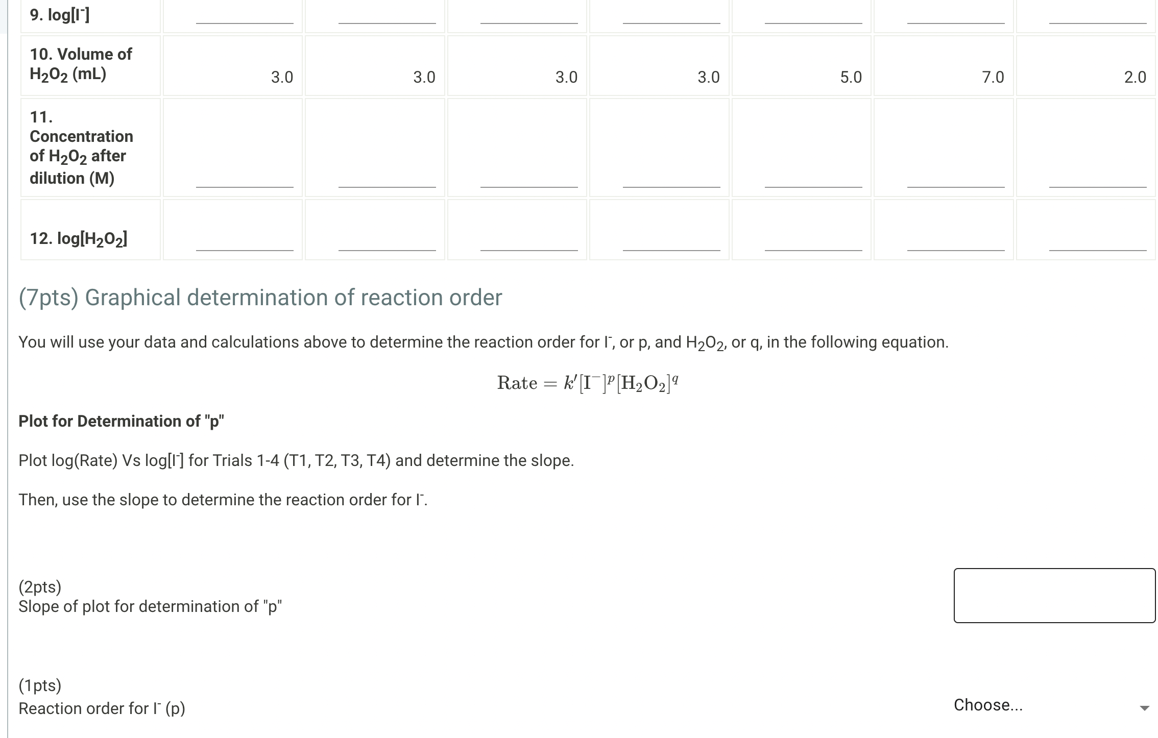 Lab 2 Report - Reaction Kinetics, Part IReaction | Chegg.com