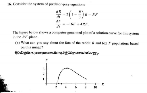 Solved 16. Consider the system of predator-prey equations dR | Chegg.com