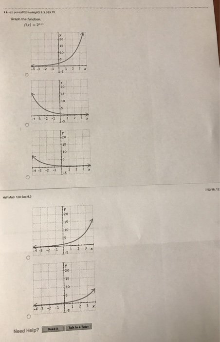 Solved Graph the function. ?) " 2..1 HW Math 120 See 9.3 | Chegg.com