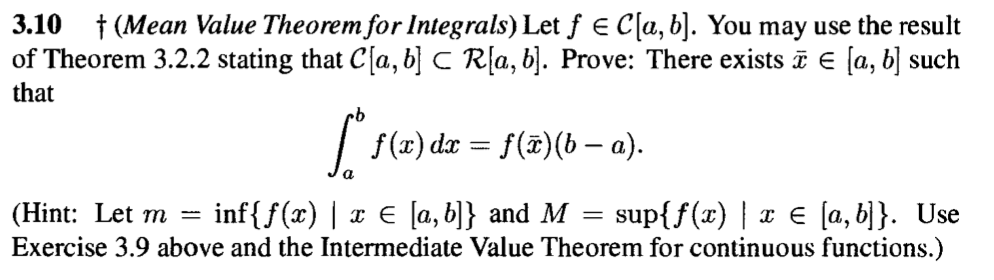 Solved 3.10 † (Mean Value Theorem for Integrals) Let | Chegg.com