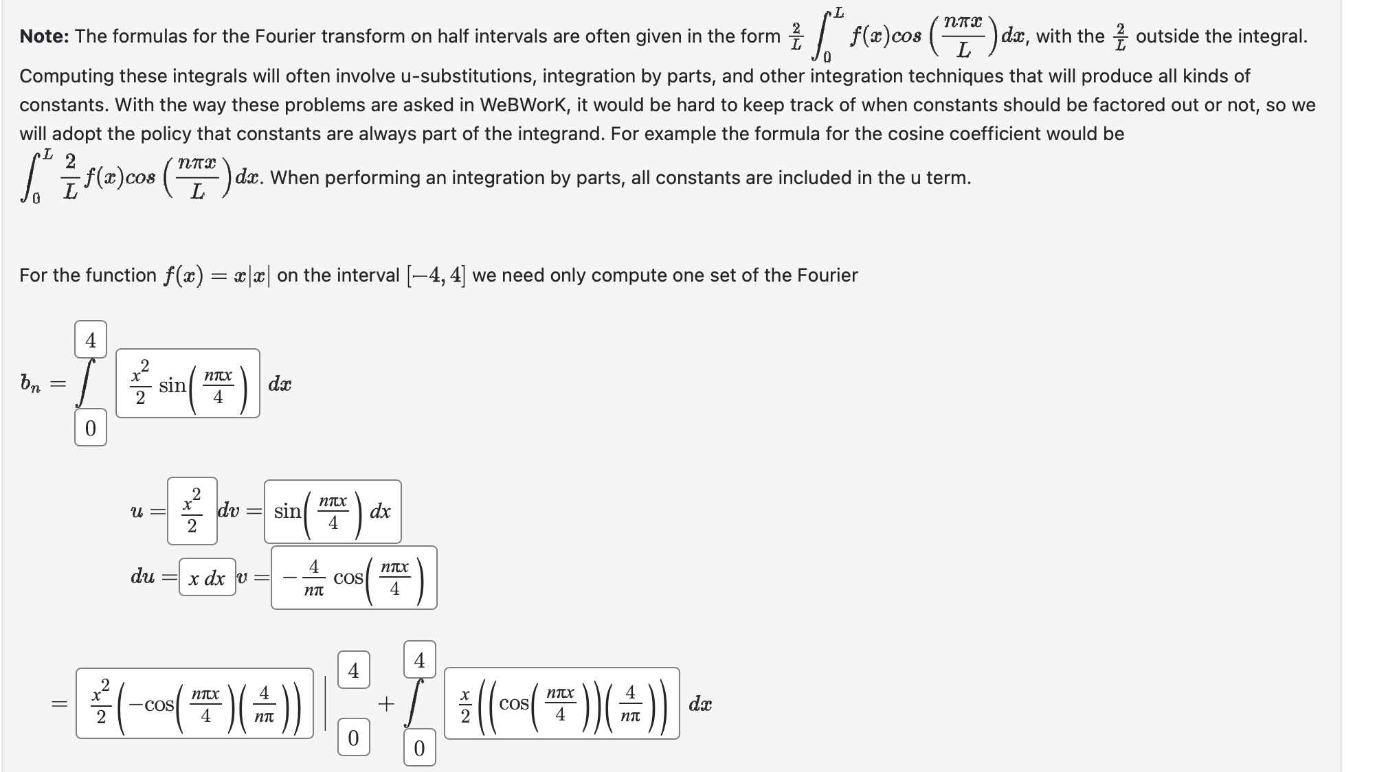 Solved Note: The formulas for the Fourier transform on half | Chegg.com