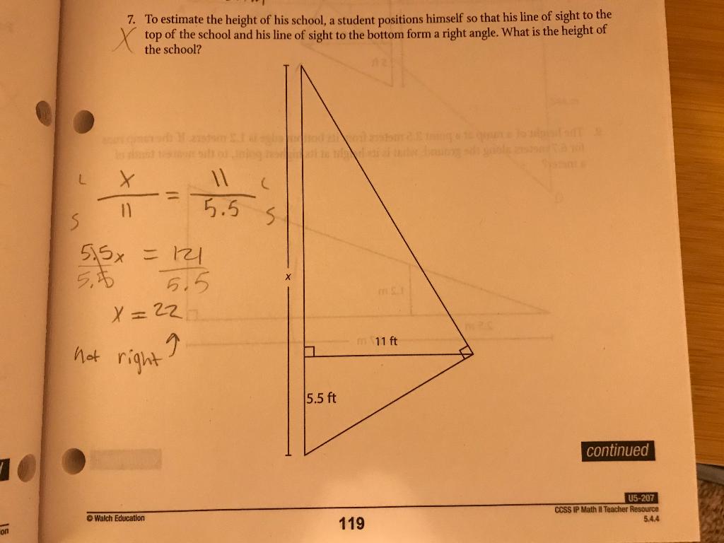Solved 7. To estimate the height of his school, a student | Chegg.com
