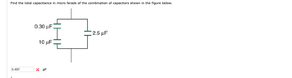 Solved Find the total capacitance in micro farads of the | Chegg.com