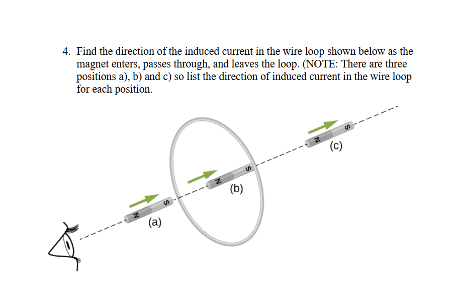 Solved 4. Find the direction of the induced current in the | Chegg.com