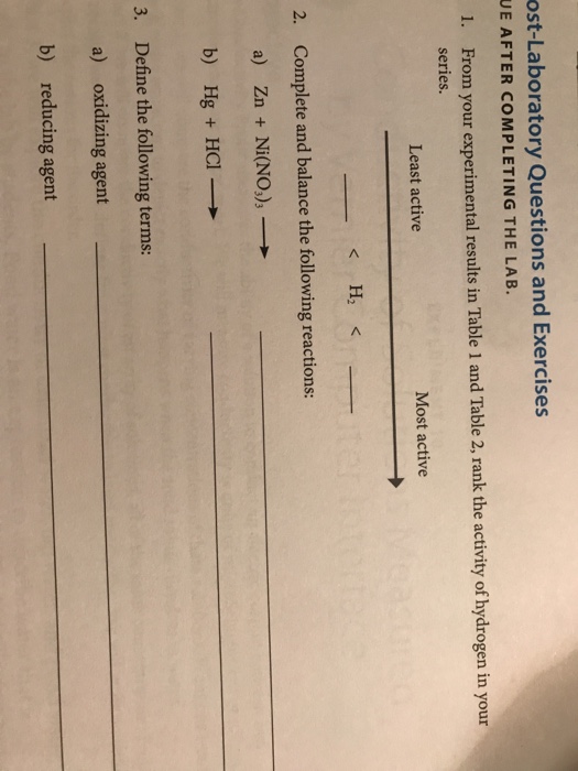 Solved ost-Laboratory Questions and Exercises UE AFTER | Chegg.com