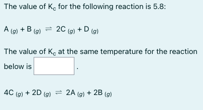 How do i find the value of Kc for the reaction below? | Chegg.com