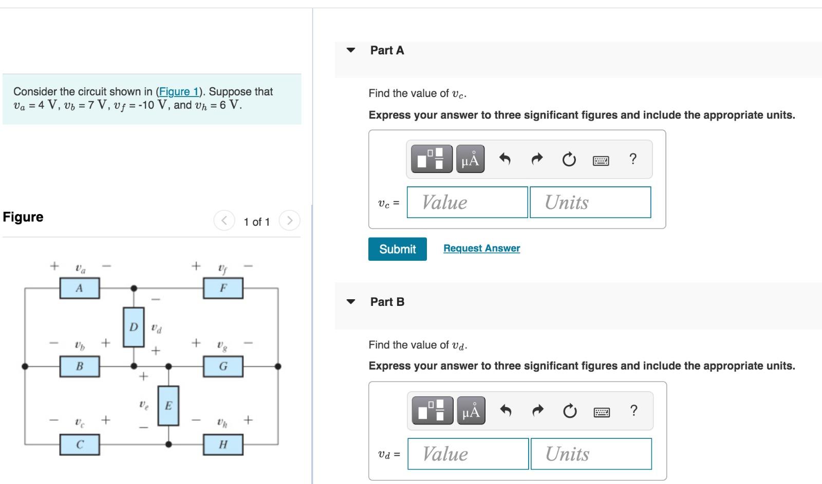 Solved Part A Find the value of Vc. Consider the circuit | Chegg.com