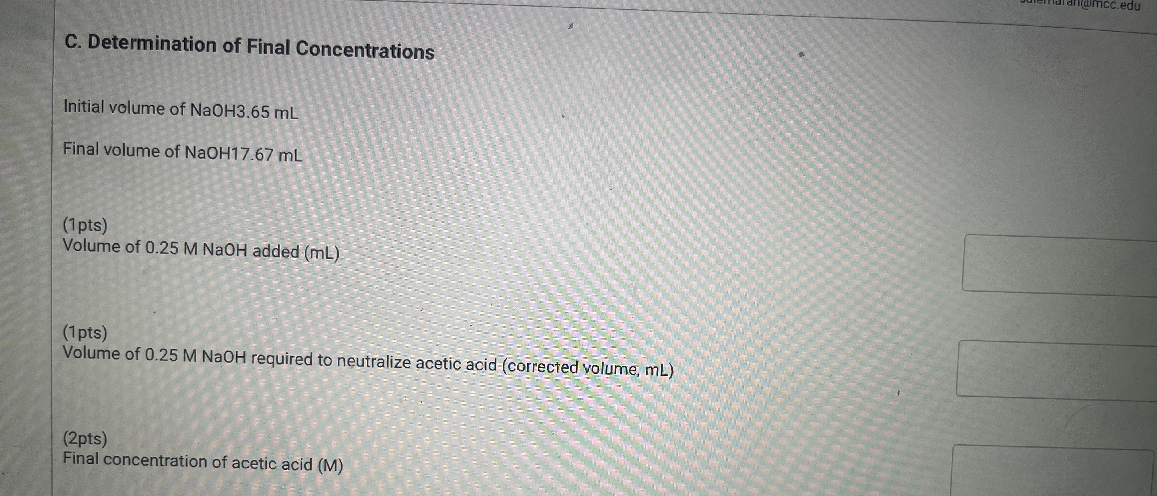 Solved help please.C. ﻿Determination of Final | Chegg.com
