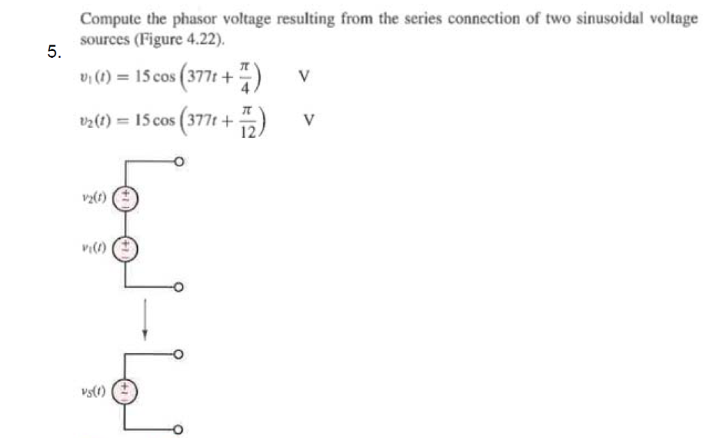Solved Compute the phasor voltage resulting from the series | Chegg.com