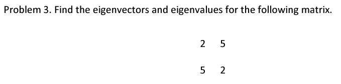Solved Problem 3. Find the eigenvectors and eigenvalues for | Chegg.com
