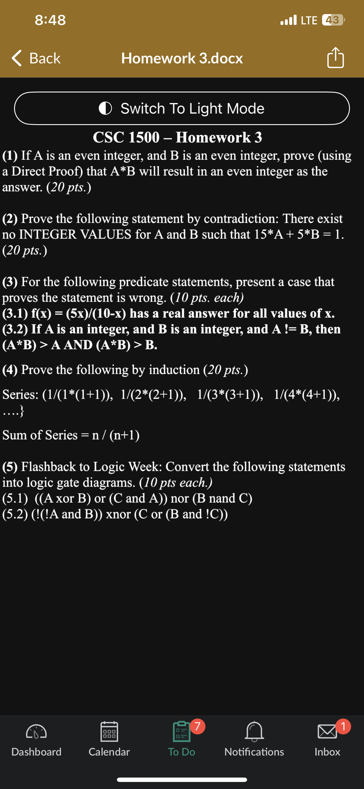 Solved Homework 3 Docx Csc 1500 Homework 3 1 If A Is An