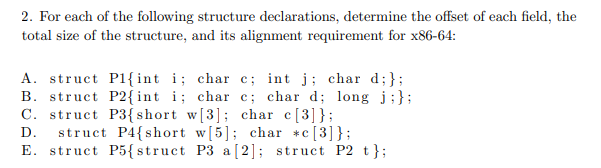 Solved 2. For each of the following structure declarations, | Chegg.com