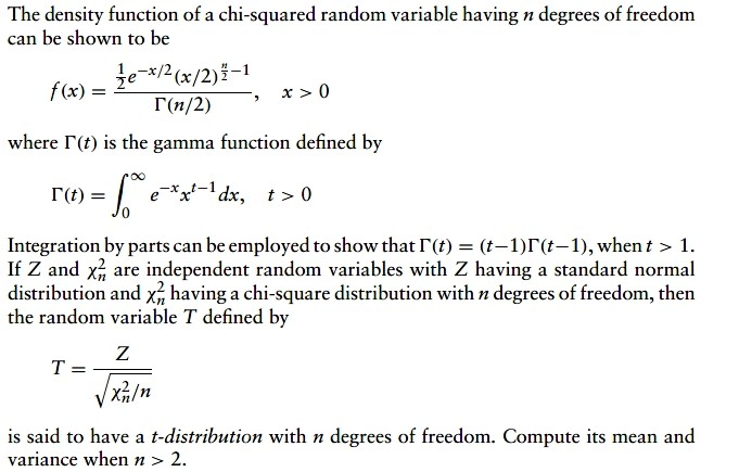 Solved The density function of a chi-squared random variable | Chegg.com