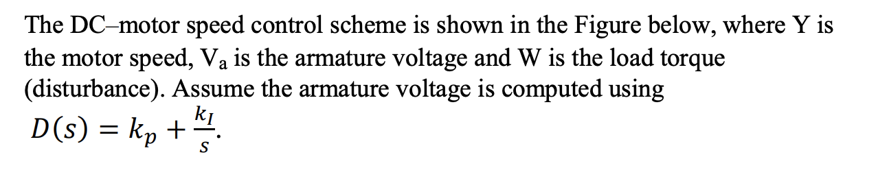 Solved The DC-motor speed control scheme is shown in the | Chegg.com
