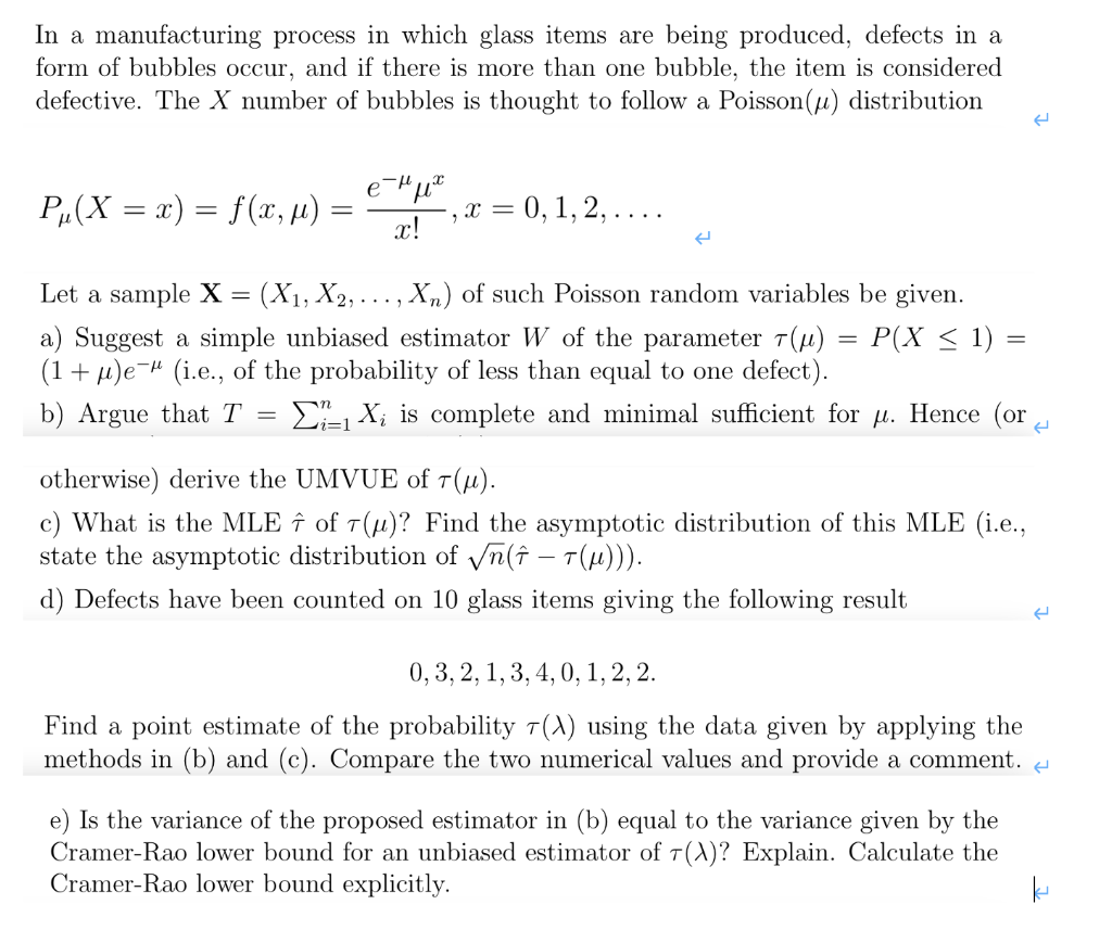 Solved In a manufacturing process in which glass items are | Chegg.com