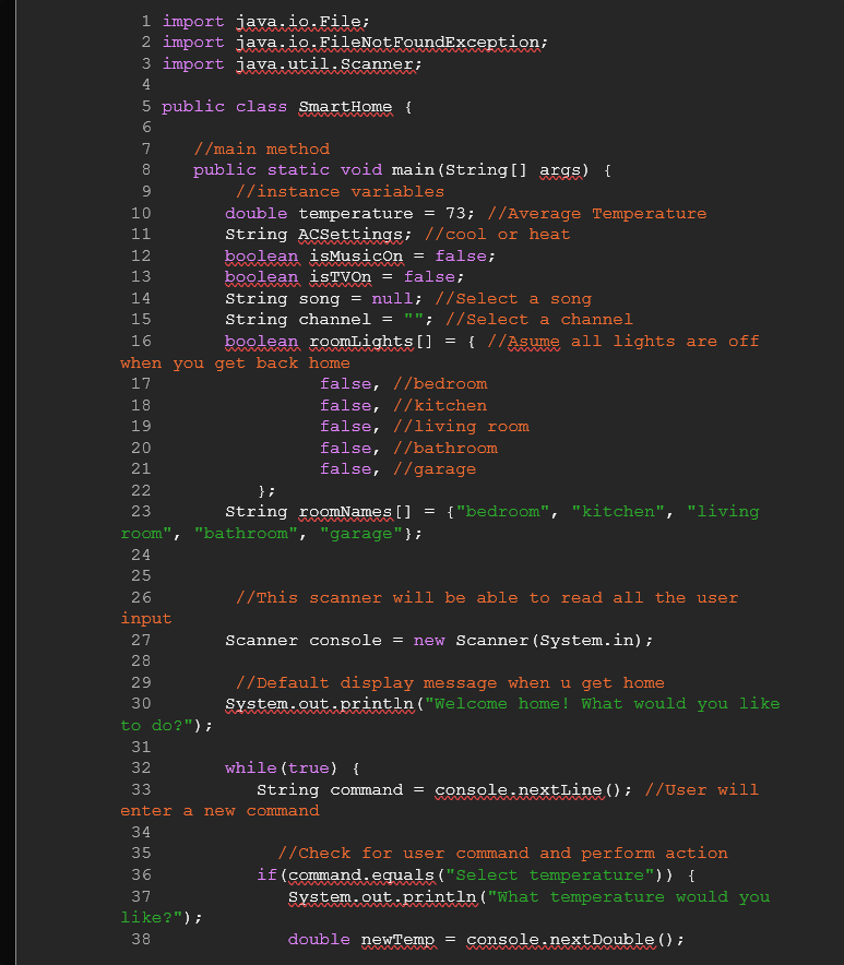 Solved Programming Assignment 2 - Smart Home continued You | Chegg.com
